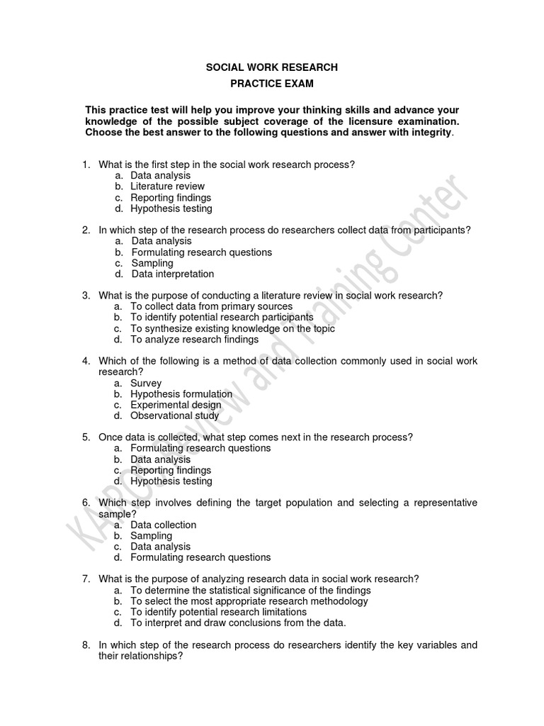 SW Research PRACTICE TEST | PDF | Statistics | Analysis Of Variance