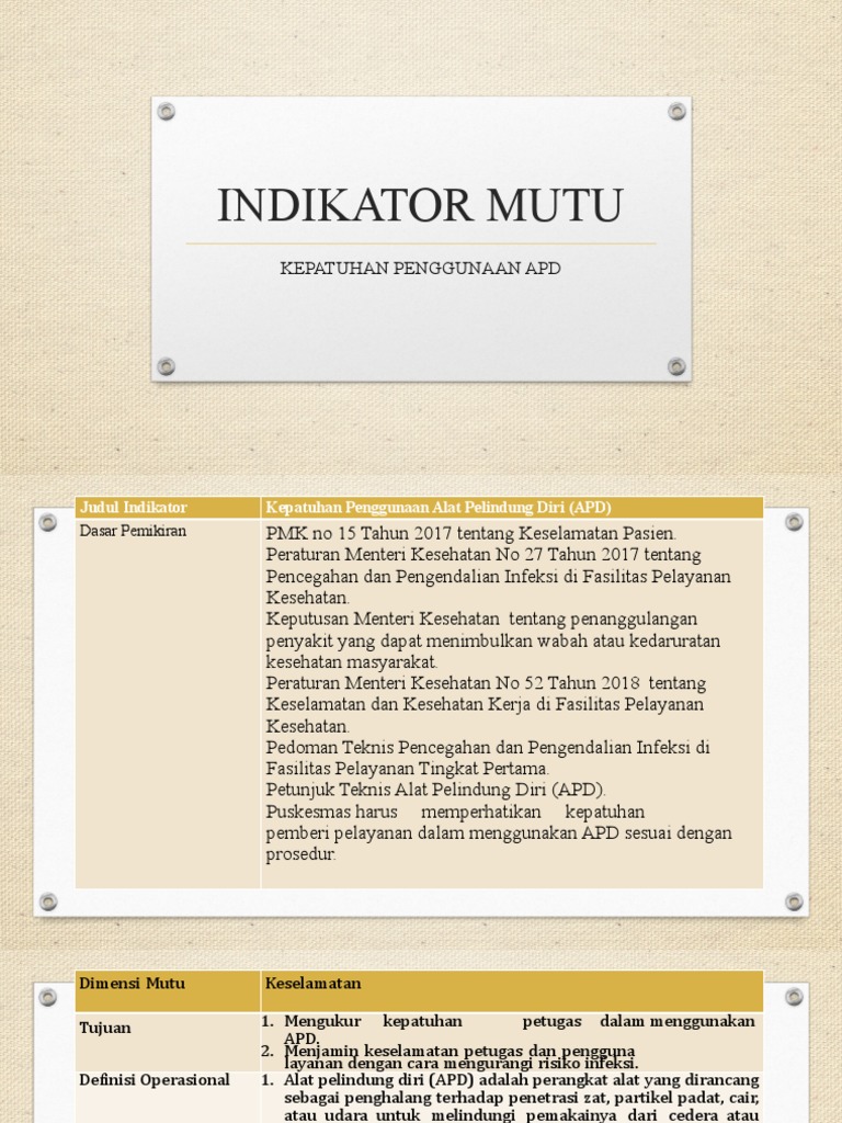 Indikator Mutu Apd | PDF