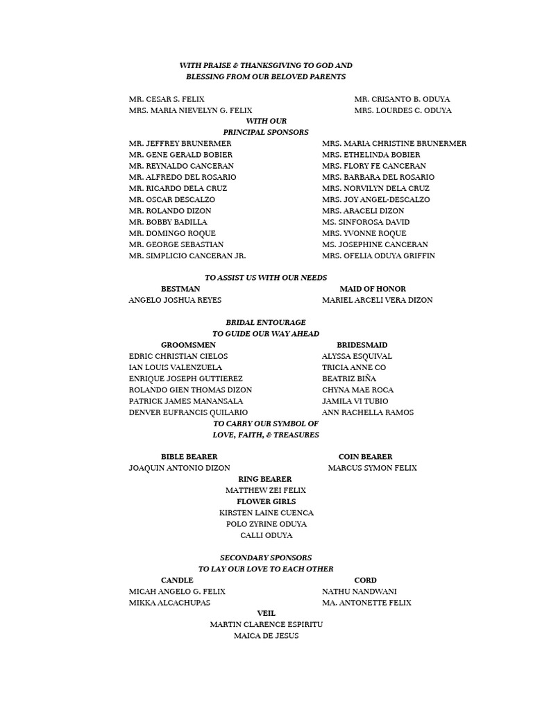 ENTOURAGE LIST | PDF