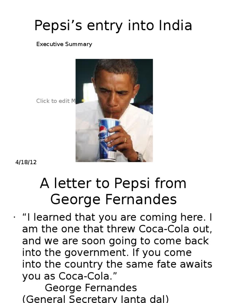 Pepsi's Entry | PDF | Pepsi Co | Pepsi