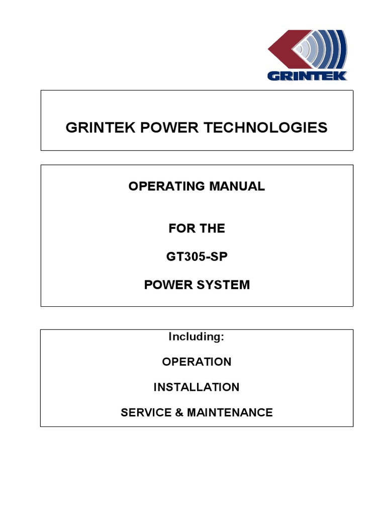 GT305-SP Operating | PDF | Rectifier | Power Supply