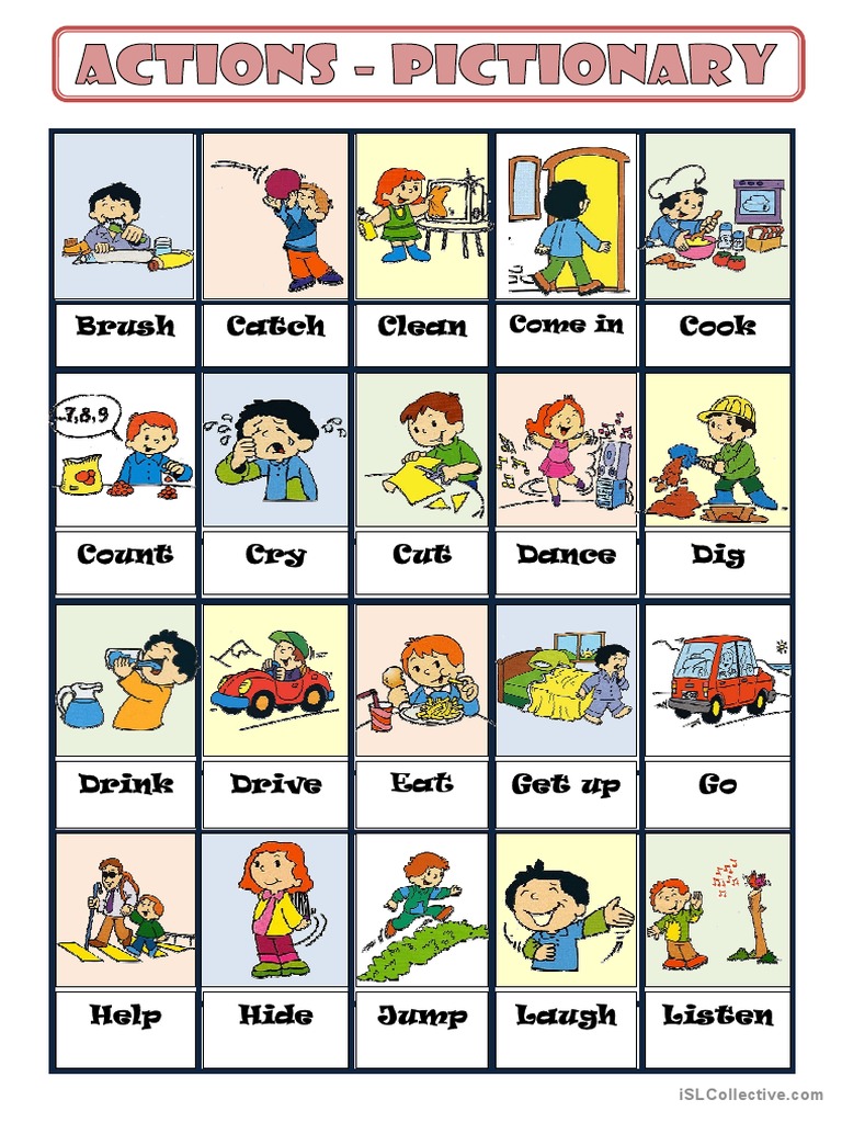 Actions Pictionary | PDF | Wellness