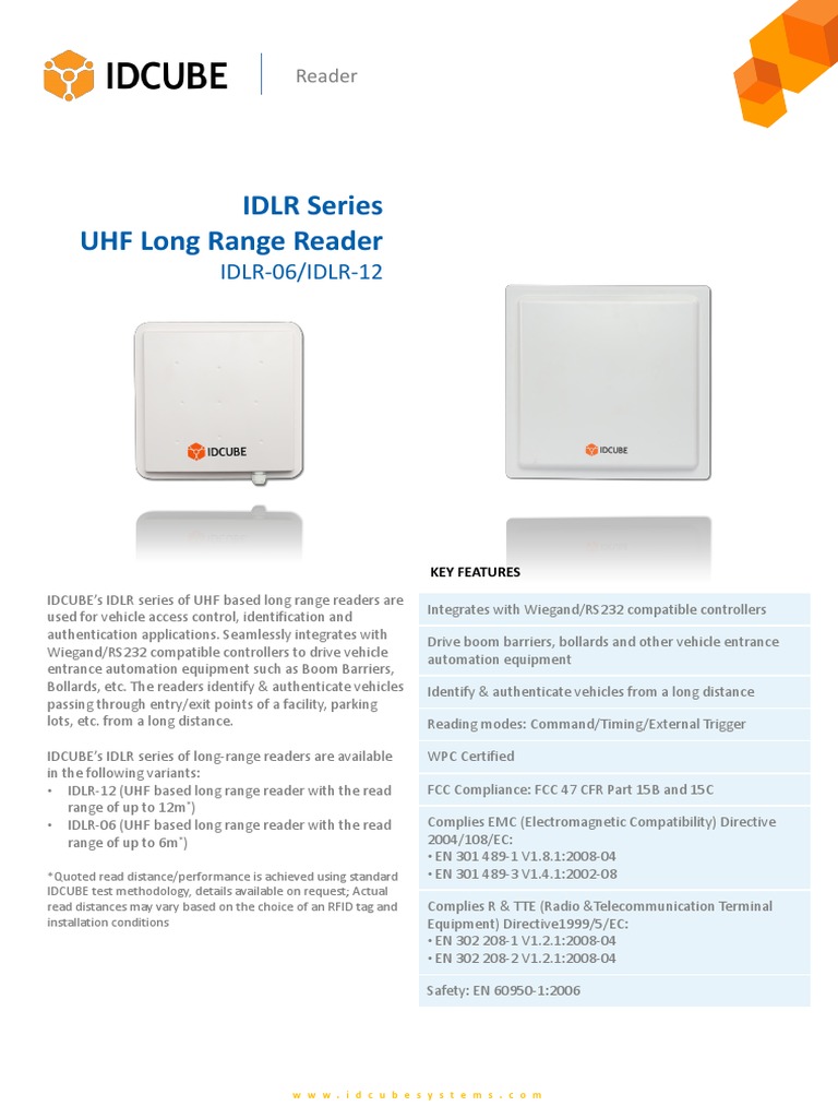 IDCUBE IDLR Readers | PDF