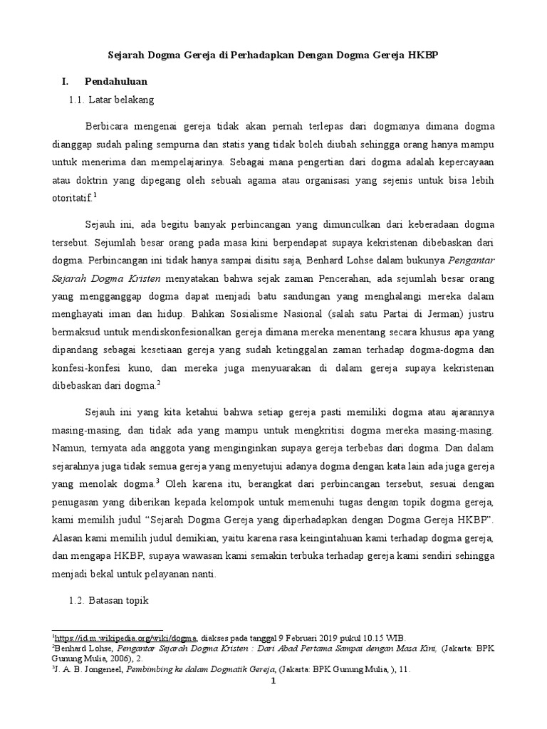 Sejarah Dogma Gereja Di Perhadapkan Dengan Dogma Gereja HKBP | PDF Sejarah Dogma Gereja Di Perhadapkan Dengan Dogma Gereja HKBP | PDF