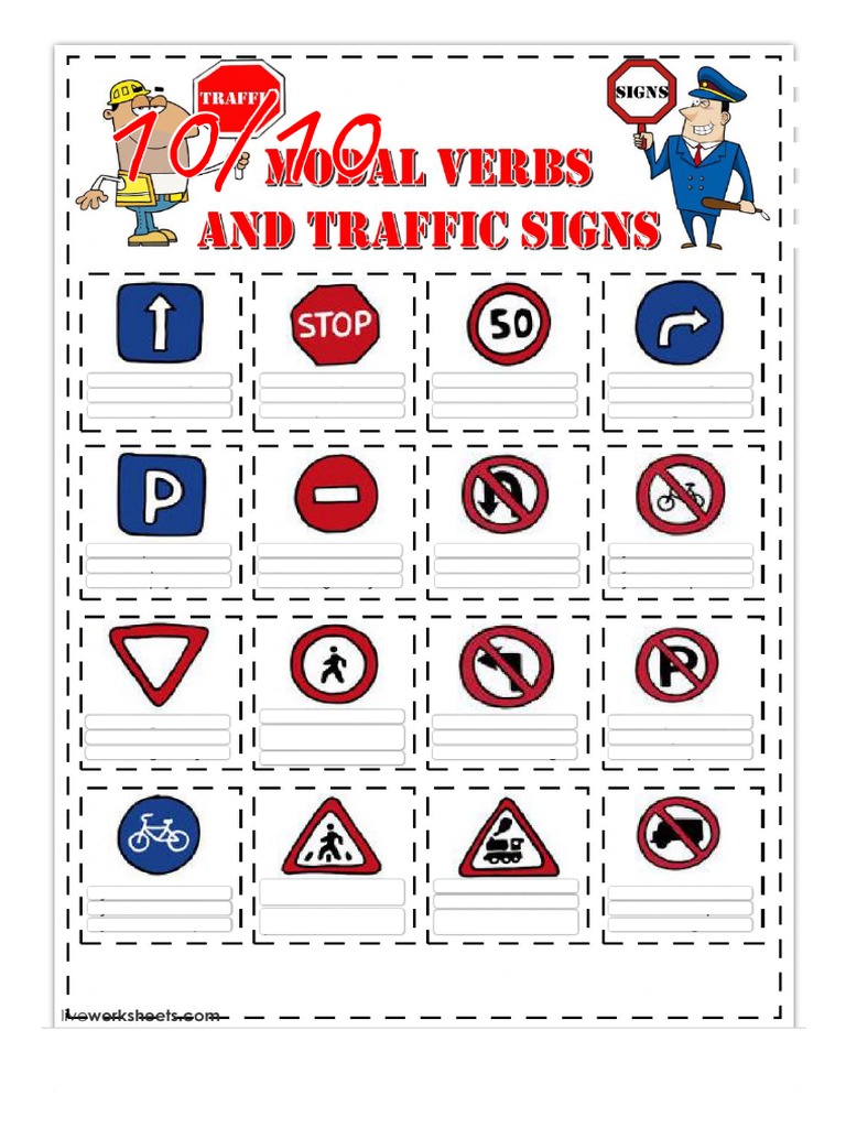 Modal Verbs And Traffic Signs Worksheet Pdf