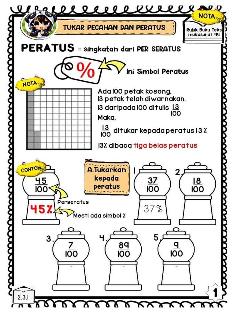 Pecahan, Perpuluhan, Peratus Tahun 4 | PDF