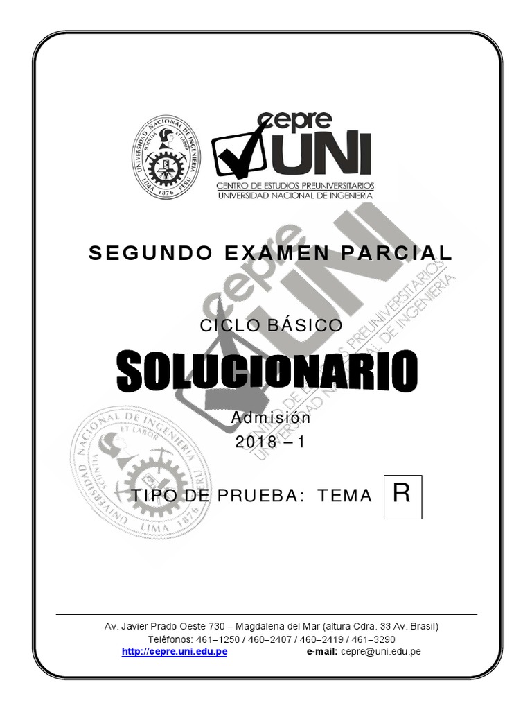 Cepre Uni 2023 Solucionario | PDF