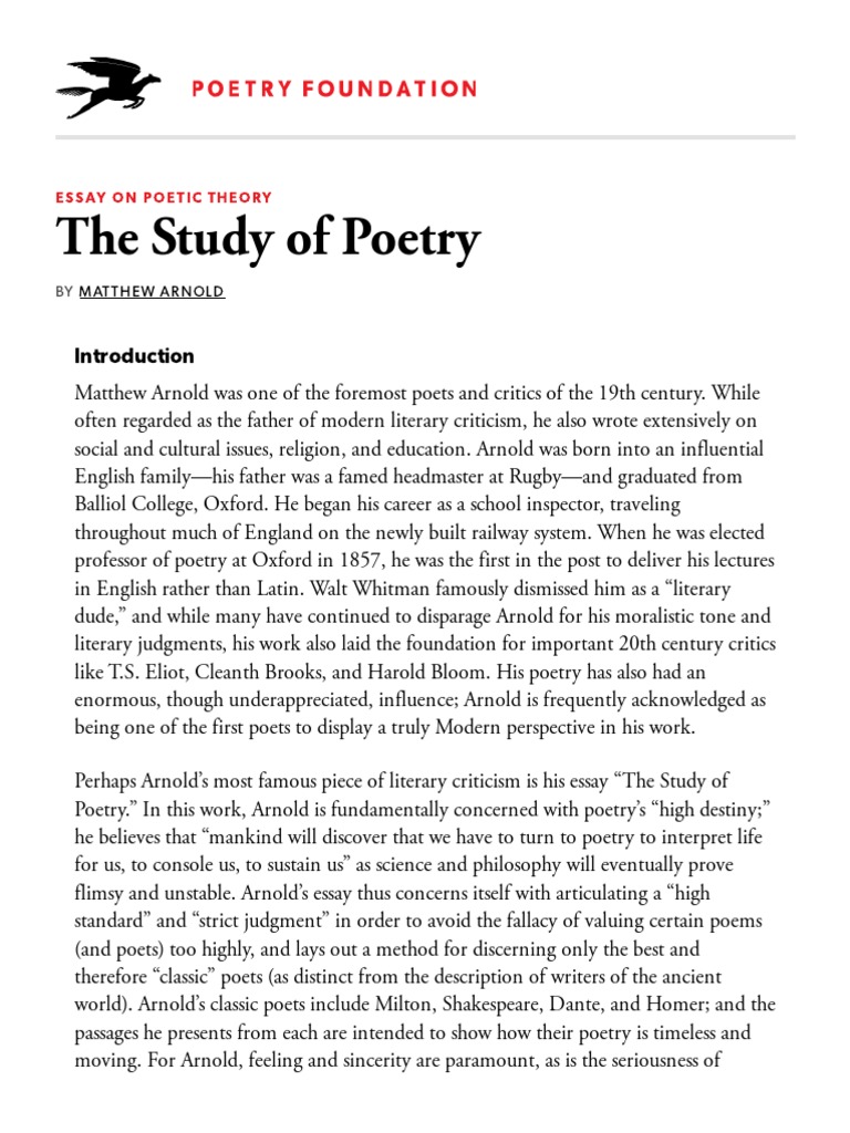 Arnold's Insights on Poetry's Value | PDF | Poetry | John Dryden