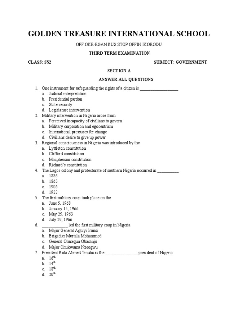 ss2 Government | PDF | Social Science
