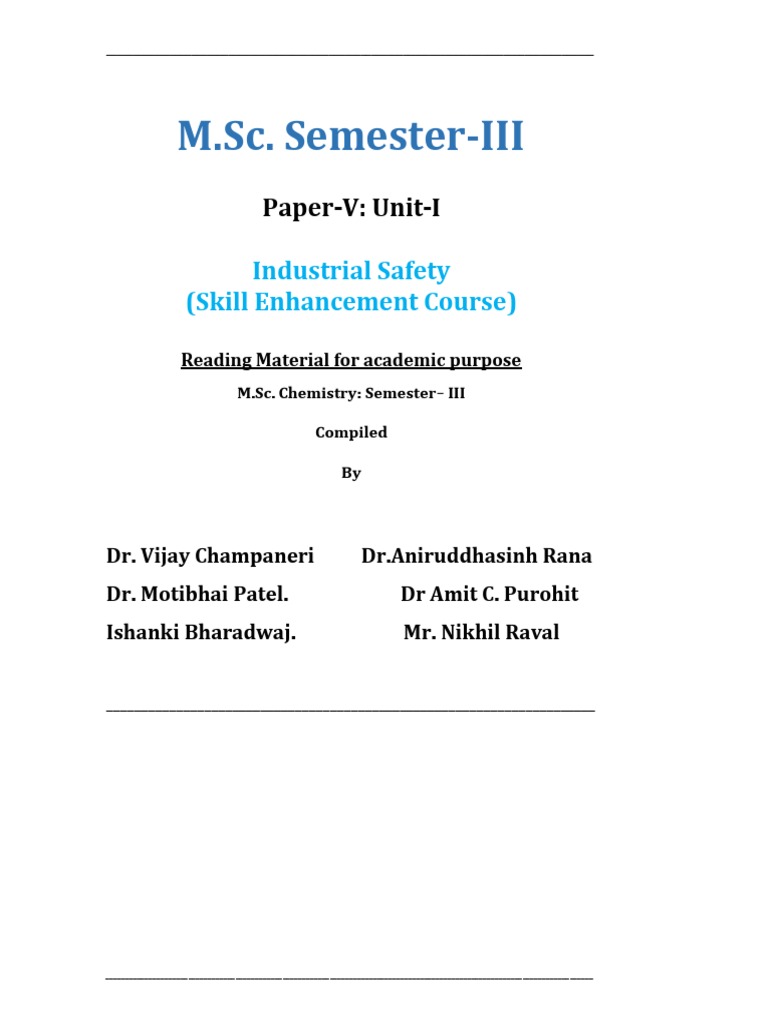M Sc-II-Sem III-Safety Material AEPS | PDF
