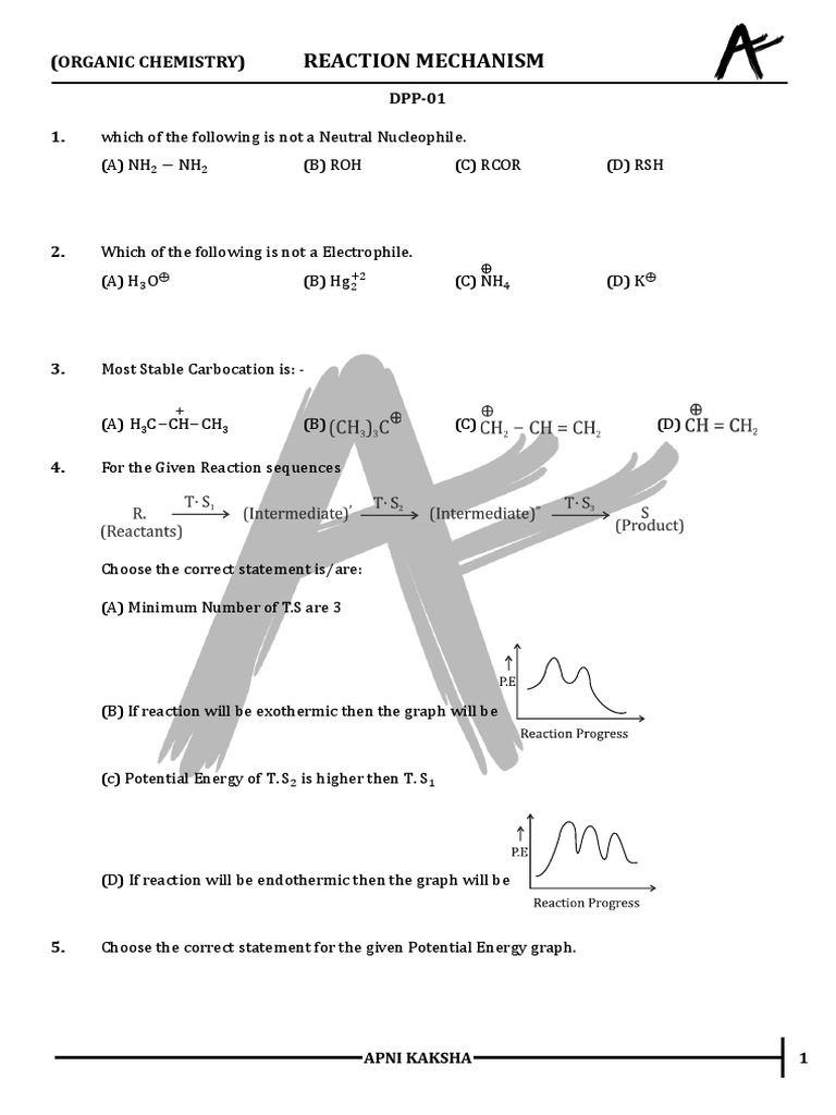 DPP - 01 _ Reaction Mechanism | PDF