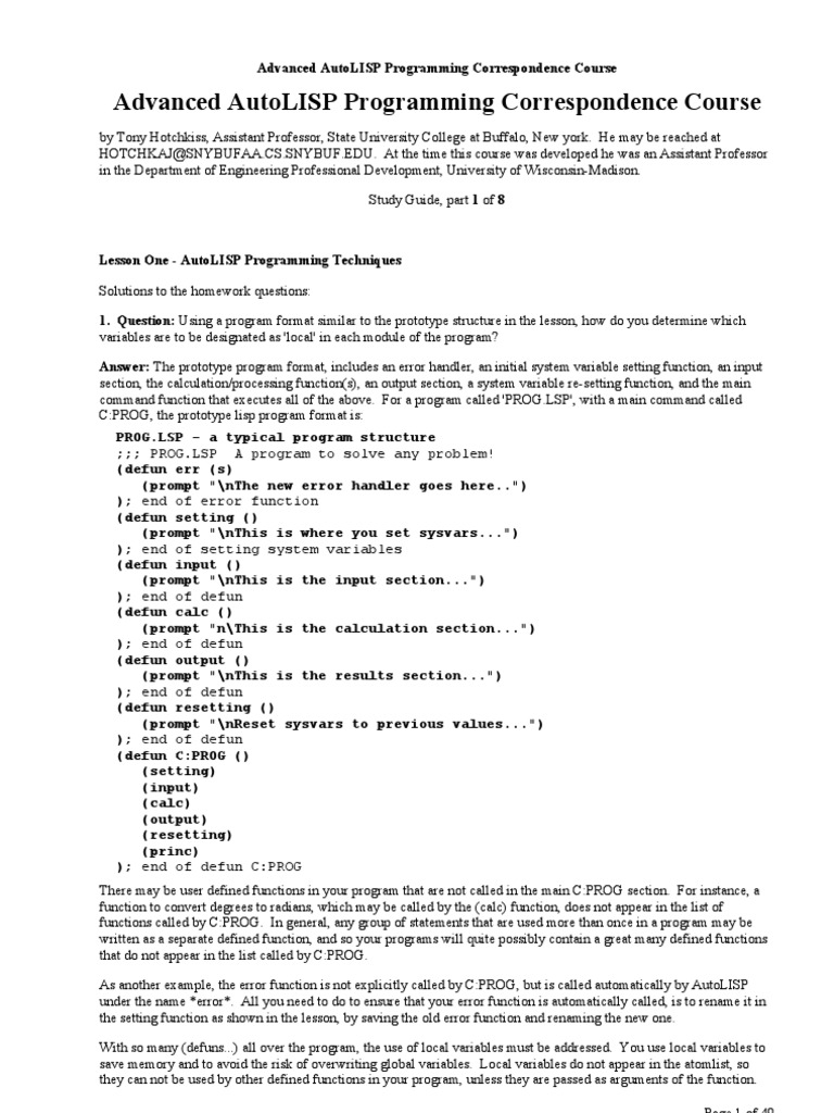 Advanced AutoLISP Programming | PDF