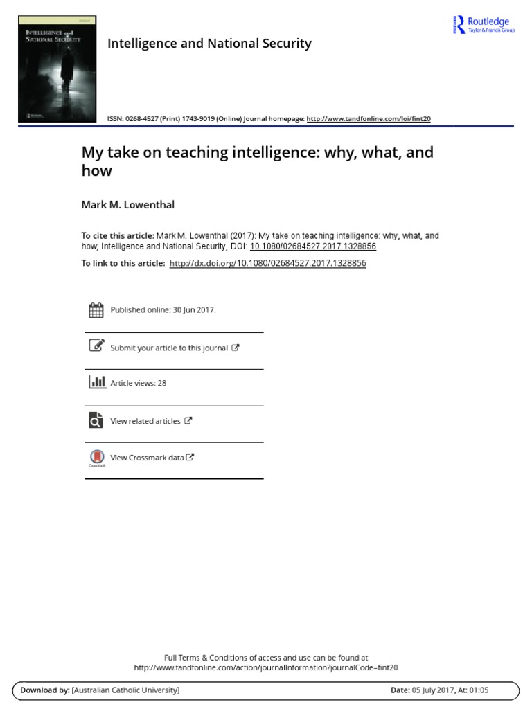 Intelligence & National Security | PDF Intelligence & National Security | PDF