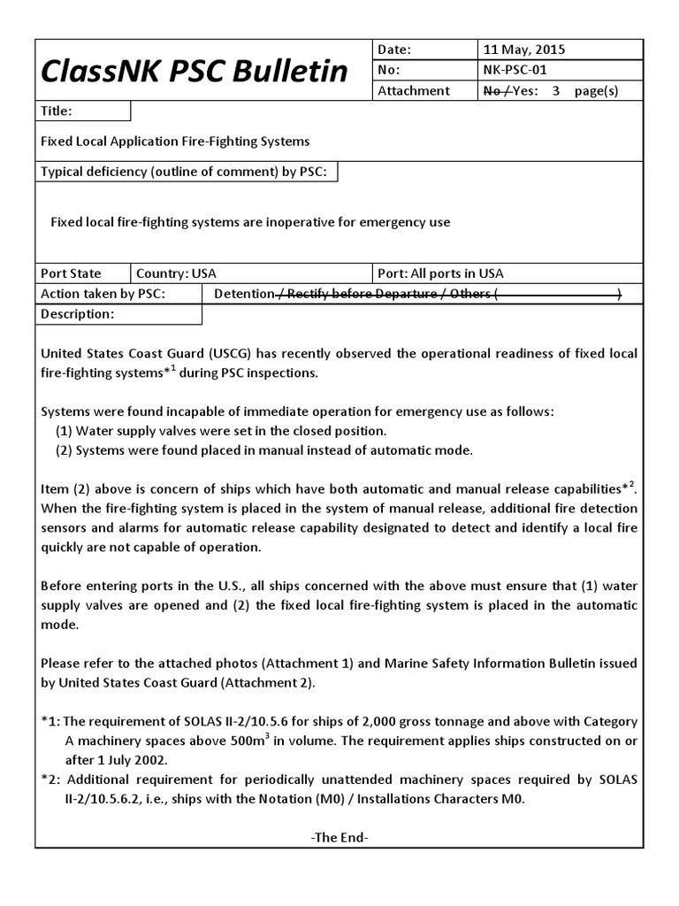 ClassNK PSC Bulletin - E No 1 | PDF