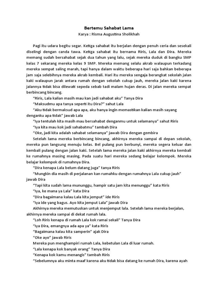 Cerpen Bahasa Indonesia | PDF | Seni & Disiplin Bahasa | Griya & Taman