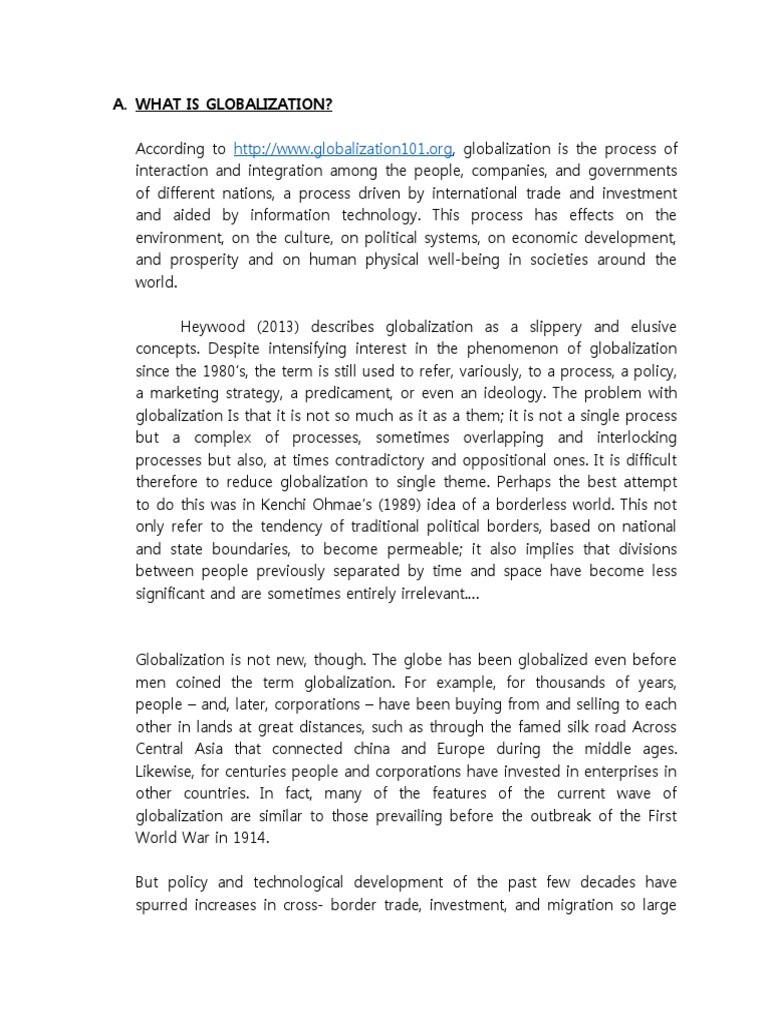 What Is Globalization | PDF | Globalization | Trade