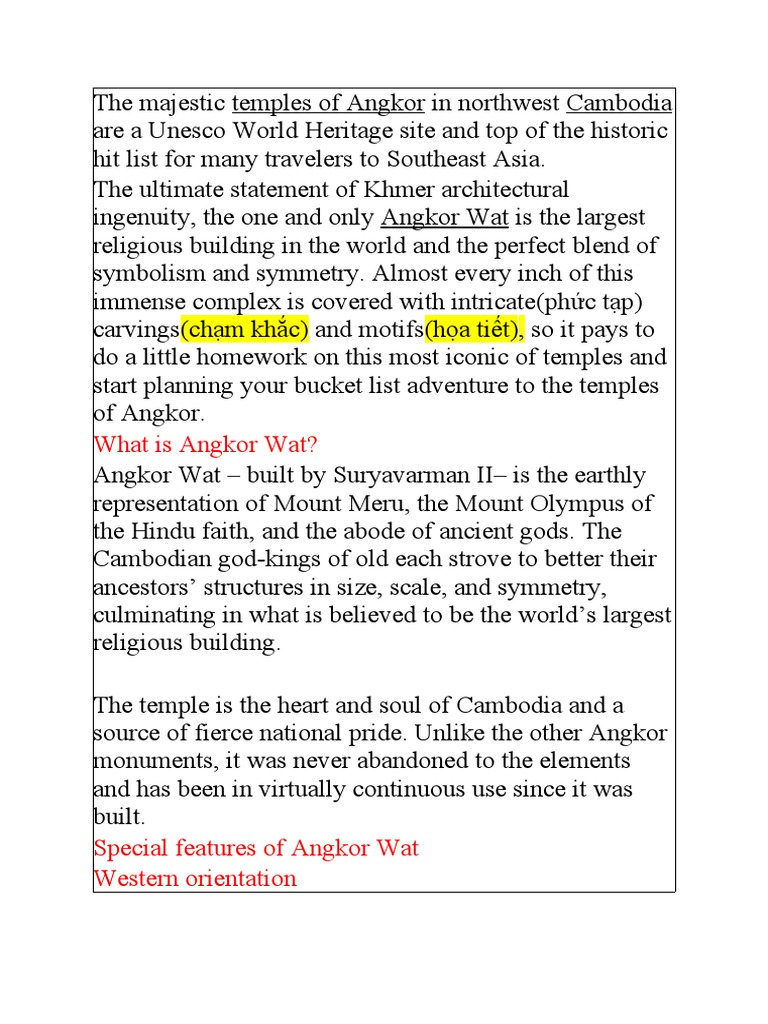 angkor wat presentation script | PDF