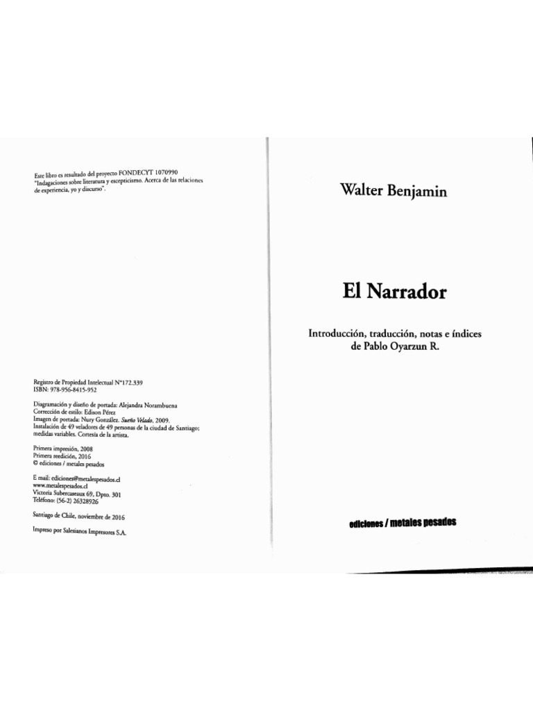El Narrador Traducción de Oyarzun | PDF