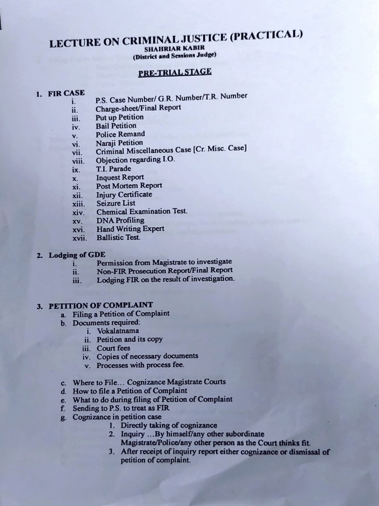 Stages of Criminal Cases | PDF