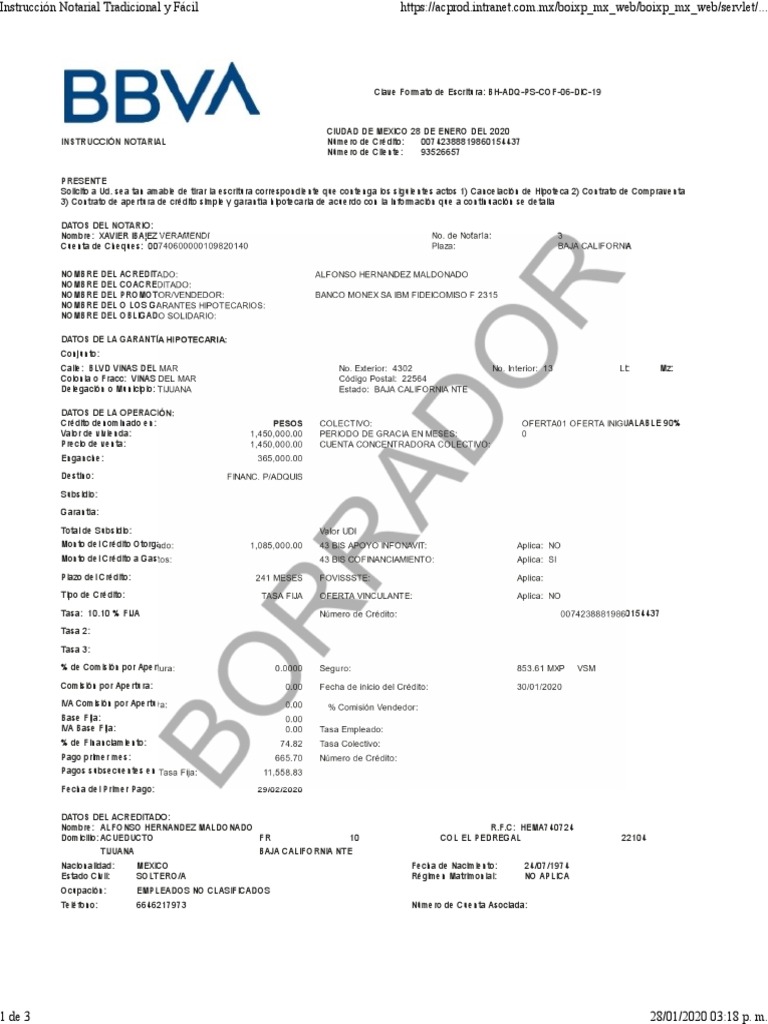 Instrucción Notarial Tradicional y Fácil | PDF