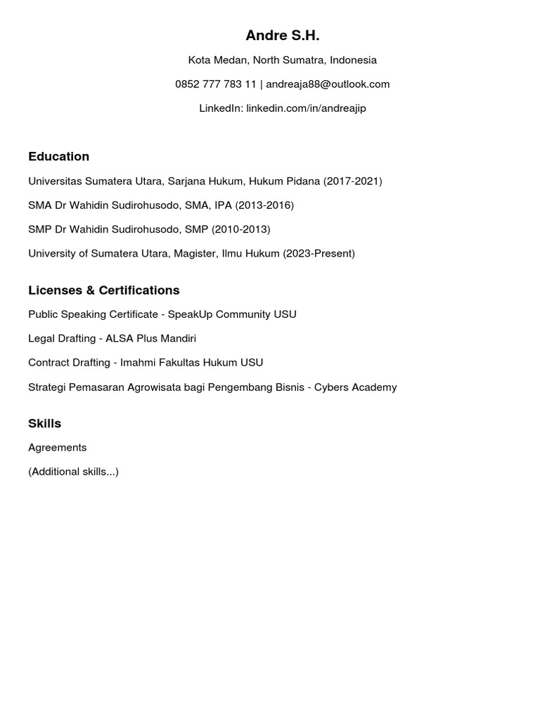Revised Resume Andre-S.H | PDF