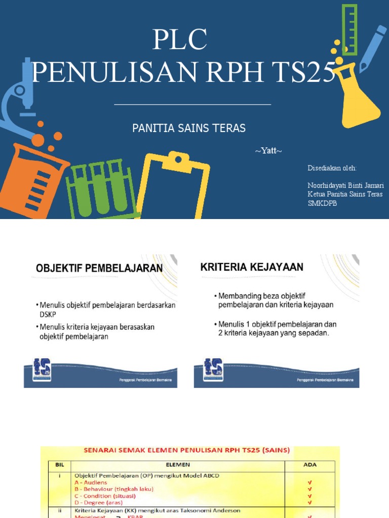 PLC Sains RPH TS25 | PDF | Metode & Bahan Ajar | Komputer