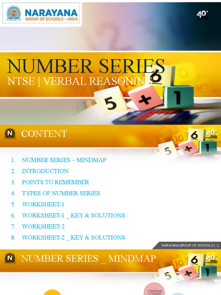 01 - Reasoning - Verbal - Number Series | PDF | Numbers | Elementary Mathematics