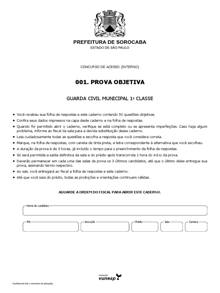 GUARDA CIVIL MUNICIPAL 1a CLASSE | PDF