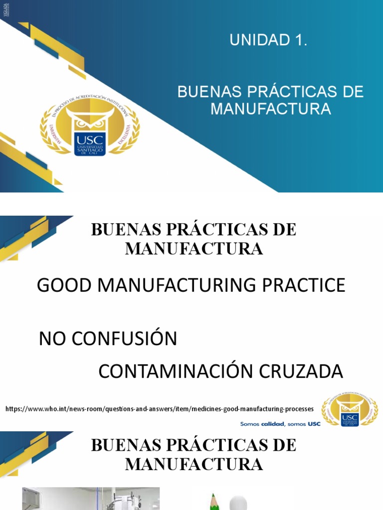 Unidad 1-BPM | PDF | Farmacéutico | Laboratorios