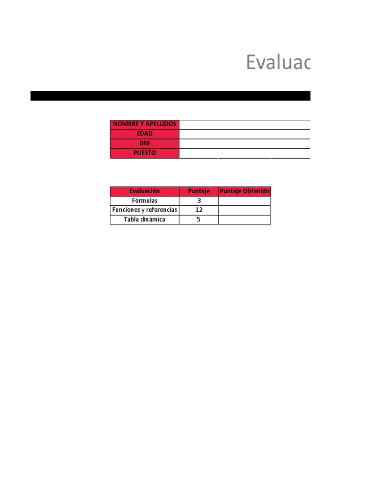 Prueba de Excel- Prac. Contabilidad | PDF