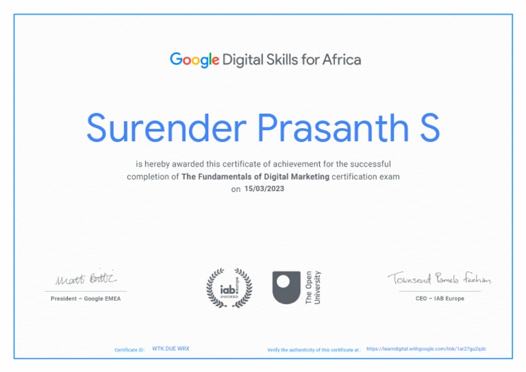 Digitalskills Certificate | PDF