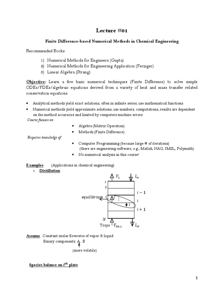 Numerical Methods in Chemical Engineering | PDF