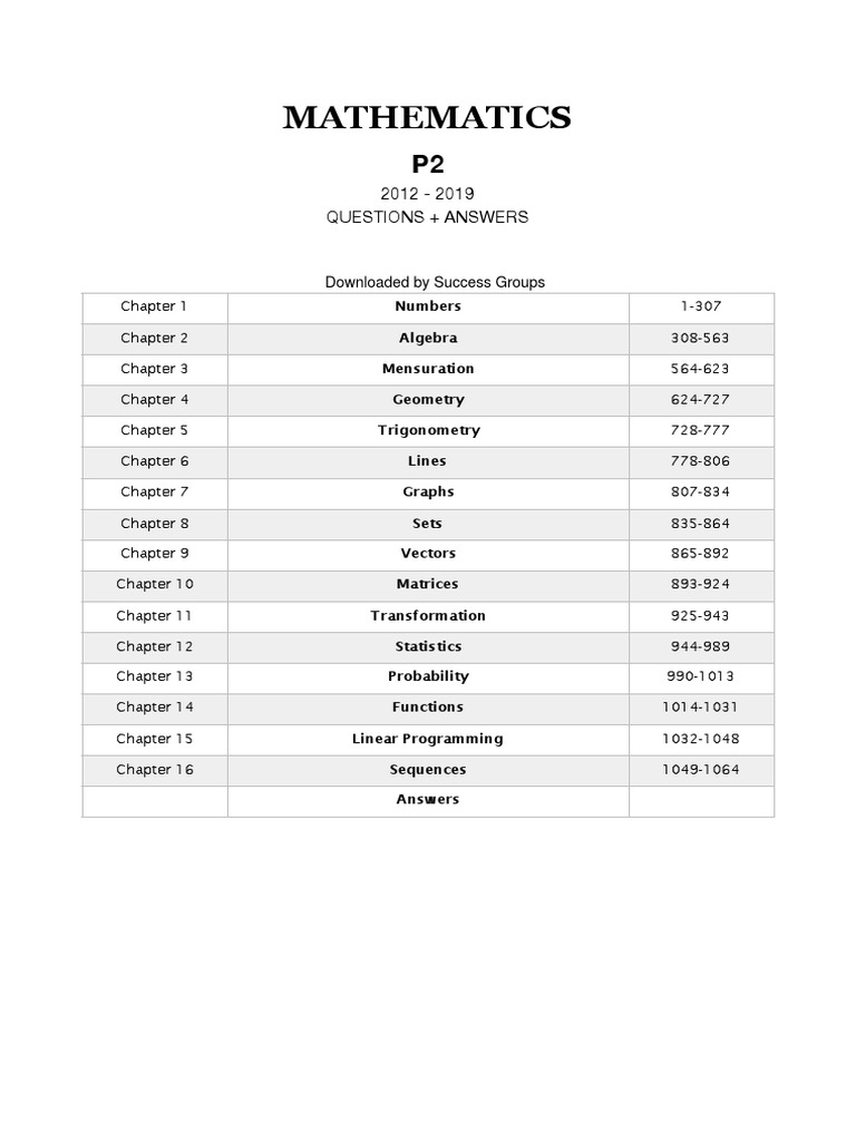 IGCSE Maths P2 Questions & Answers | PDF | Mathematical Physics | Geometry