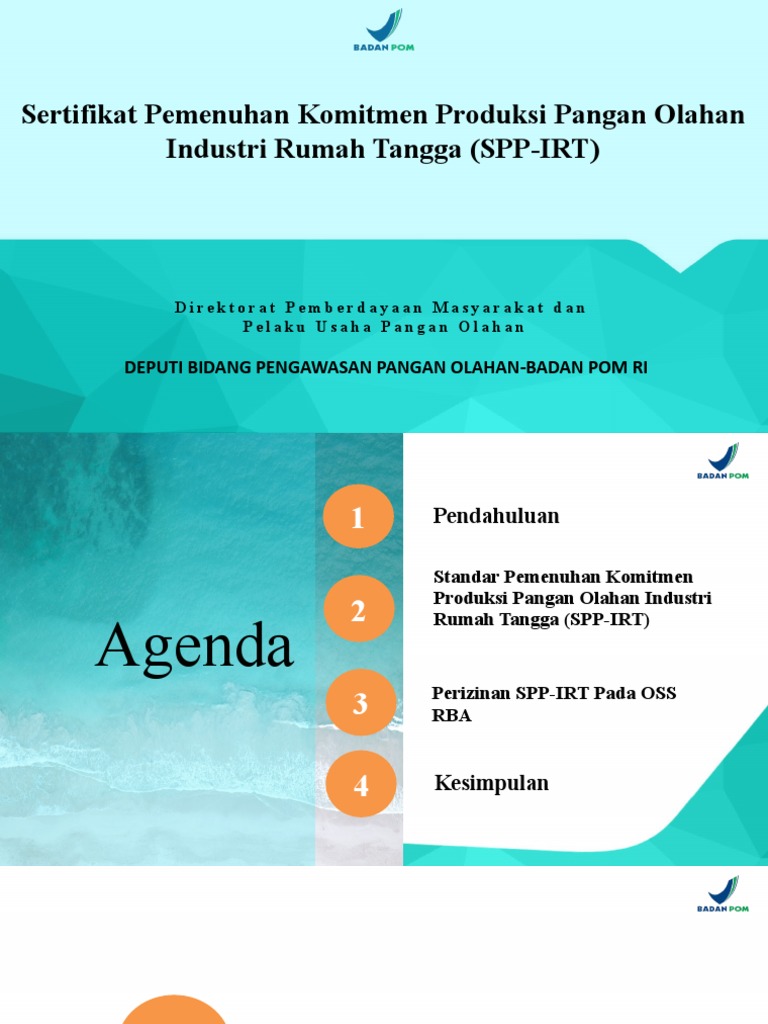 Sertifikat SPP-IRT untuk Pangan Olahan | PDF | Memasak, Makanan ...