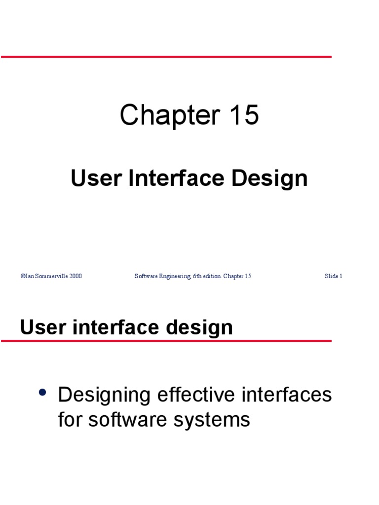 Ch15 User Interface Design | PDF | Graphical User Interfaces | User Interface