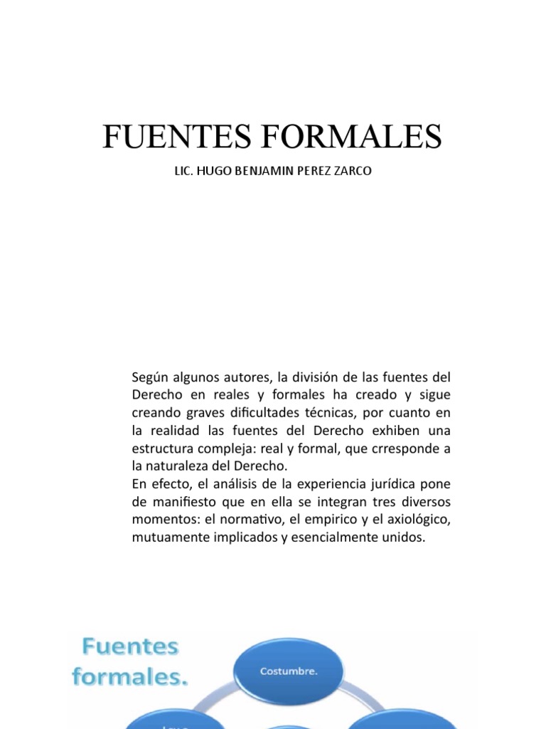 Fuentes Formales | PDF | Caso de ley | Fuentes del derecho