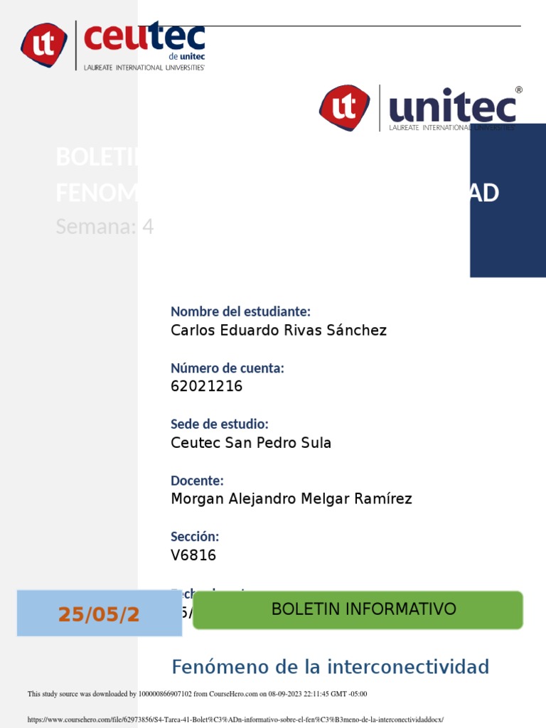 S4 Tarea 4.1 Bolet N Informativo Sobre El Fen Meno de La Interconectividad | PDF | Globalización ...