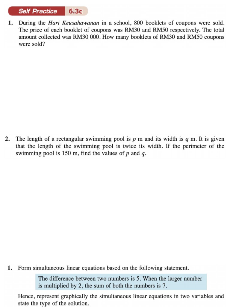 F1 MT C6 - Simultaneous Equations | PDF