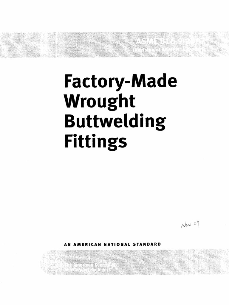 Asme B 16.9 2007 | PDF