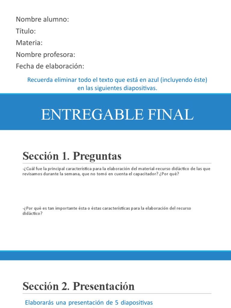Plantilla - Entregable Final | PDF