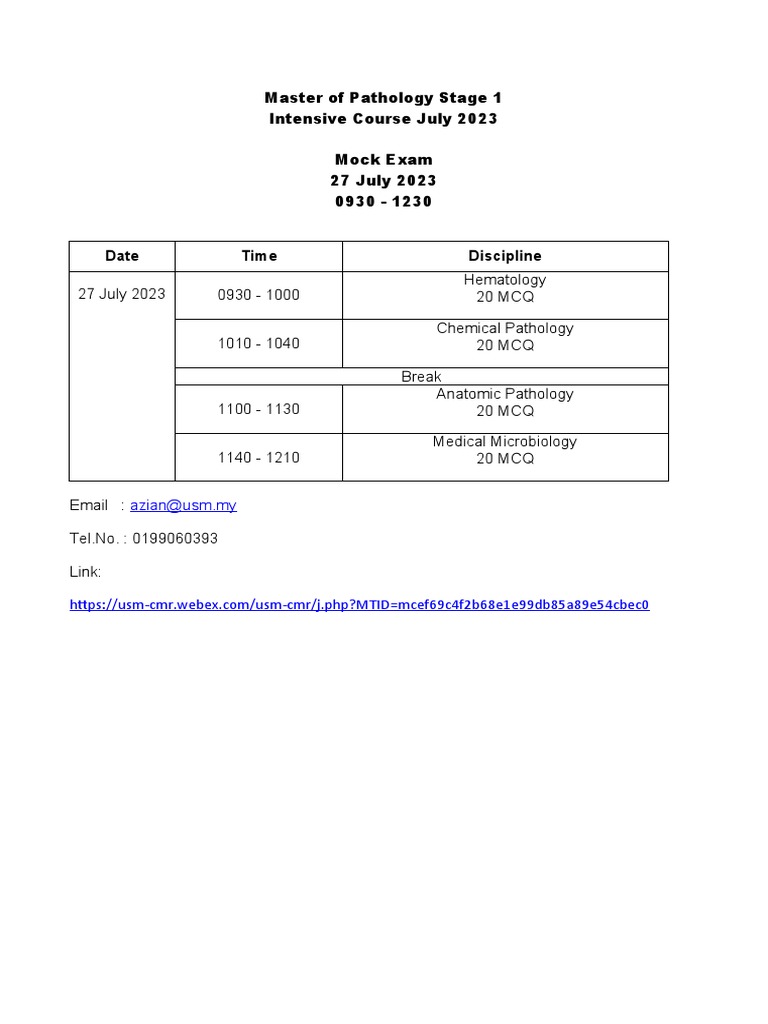 Mock Exam Answersheet Pdf