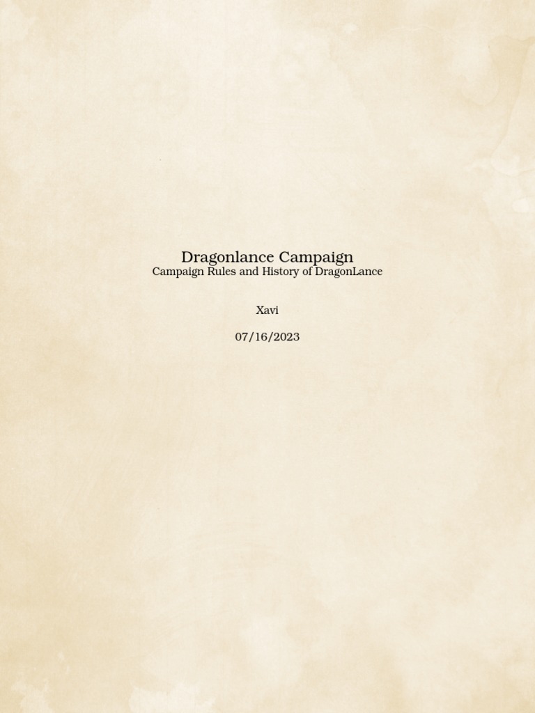 Dragonlance Rules and History (1) | PDF | Elf (Dungeons & Dragons ...