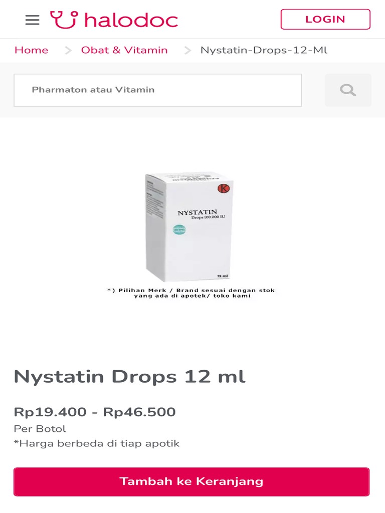 Nystatin Drops 12 ML - Kegunaan, Efek Samping, Dosis Dan Aturan Pakai ...
