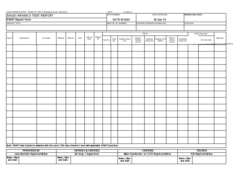 SATR-W-2005 Rev 6 PWHT Report | PDF | Secondary Sector Of The Economy ...