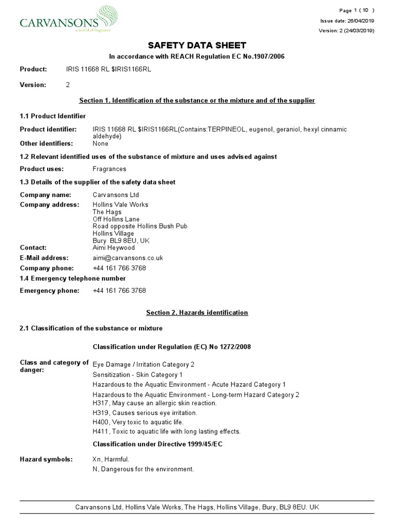 Orris Sds | PDF