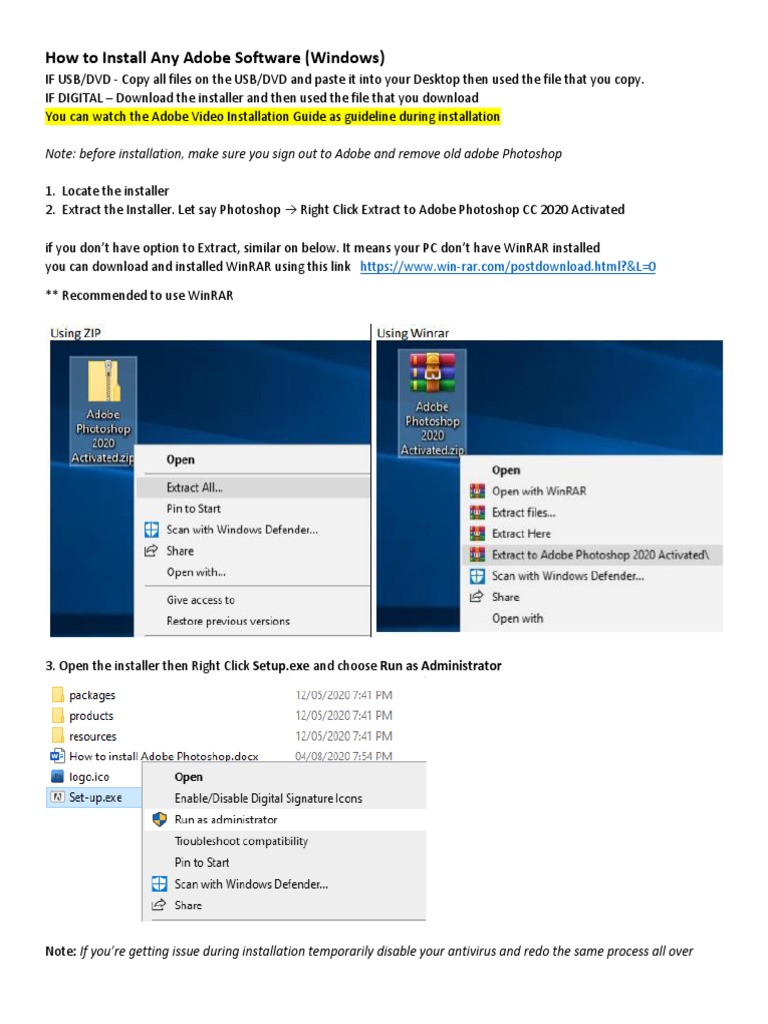 Adobe Software Installation Guide | PDF | Business | Technology ...