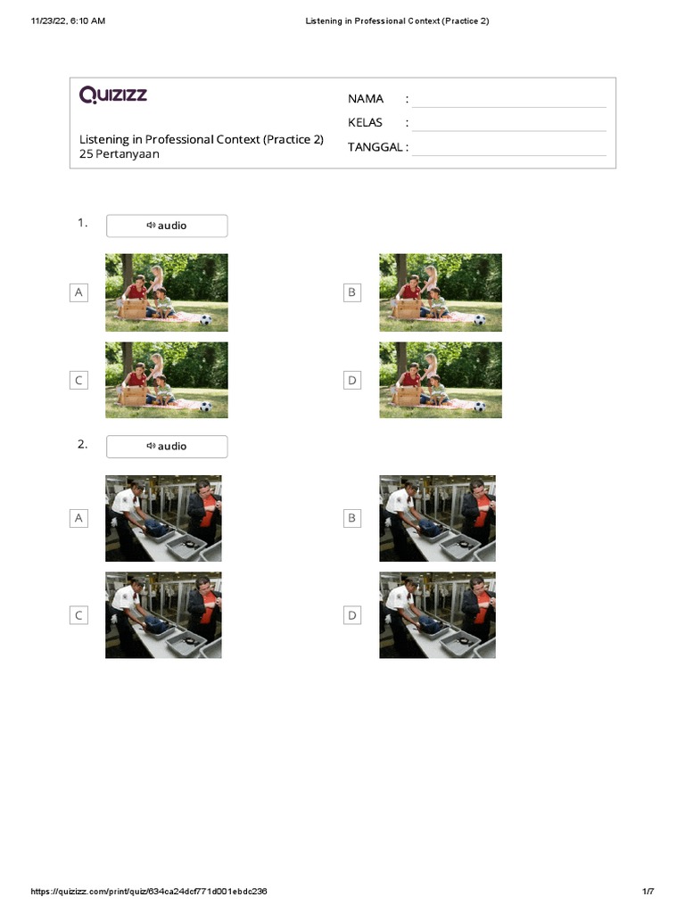 Listening in Professional Context (Practice 2) | PDF