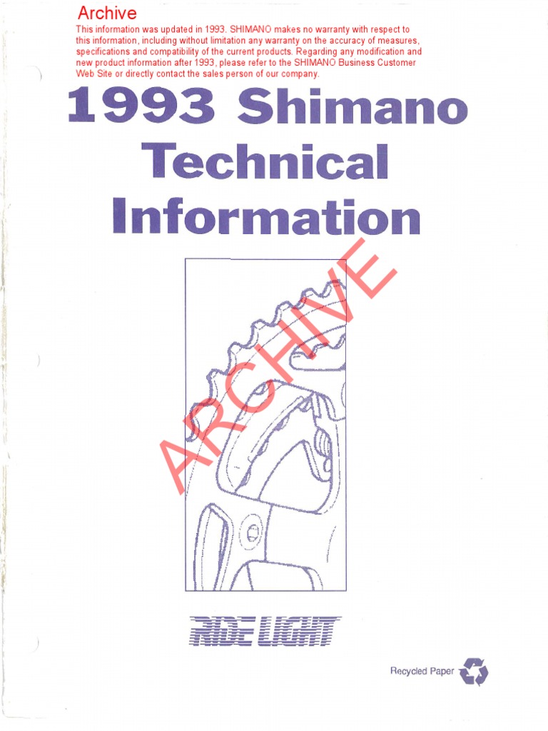 1993 Shimano Total Information | PDF | Computing | Software