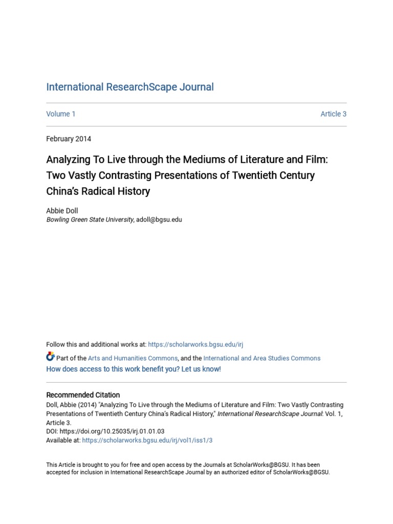 Analyzing "To Live": Literature vs. Film | PDF | Social Science | History