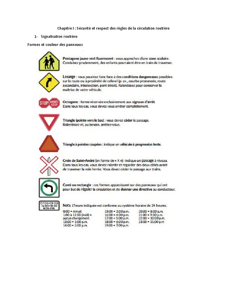 Règles de circulation routière essentielles | PDF